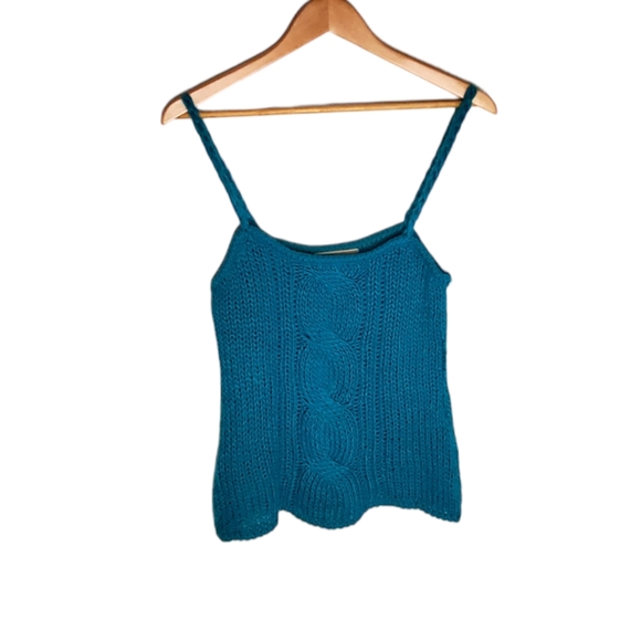 To the Max | Tops | Turquoise Chunky Cable Knit Mohair Blend Sweater ...